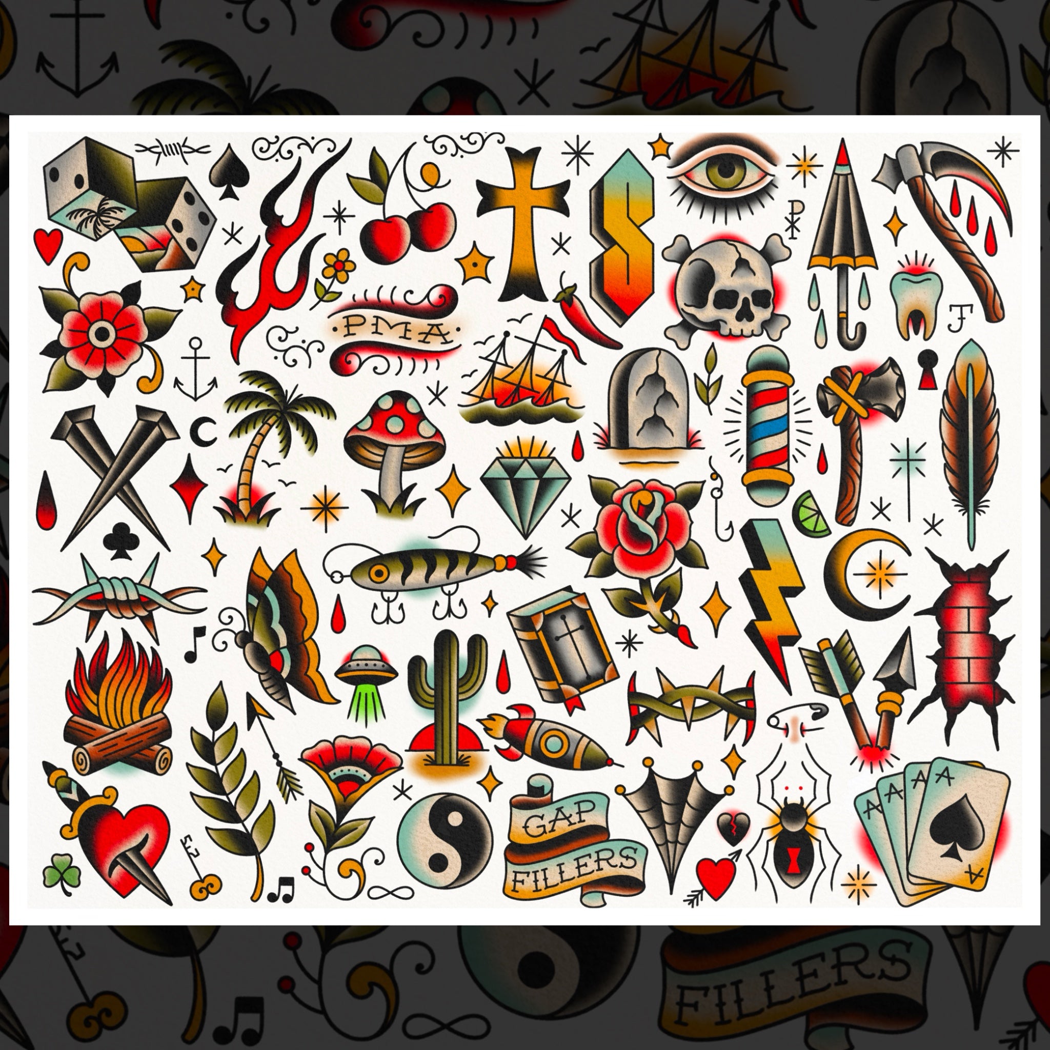 American Traditional Tattoo Filler